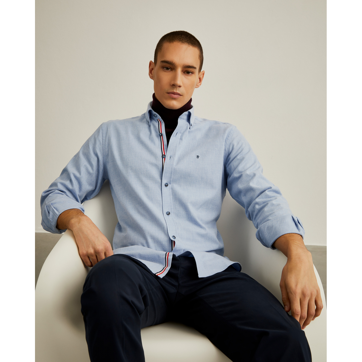 Regular fit shirt in melange fabric - LP003364_510 | LION OF PORCHES