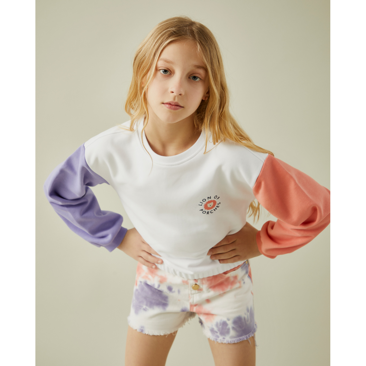 Colorblock cotton sweater - LP004329_001 | LION OF PORCHES