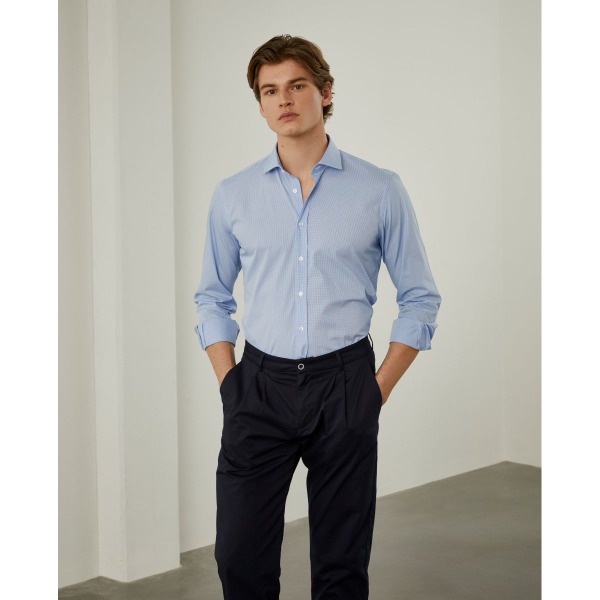 Slim fit poplin shirt - LP003110_535 - LION OF PORCHES