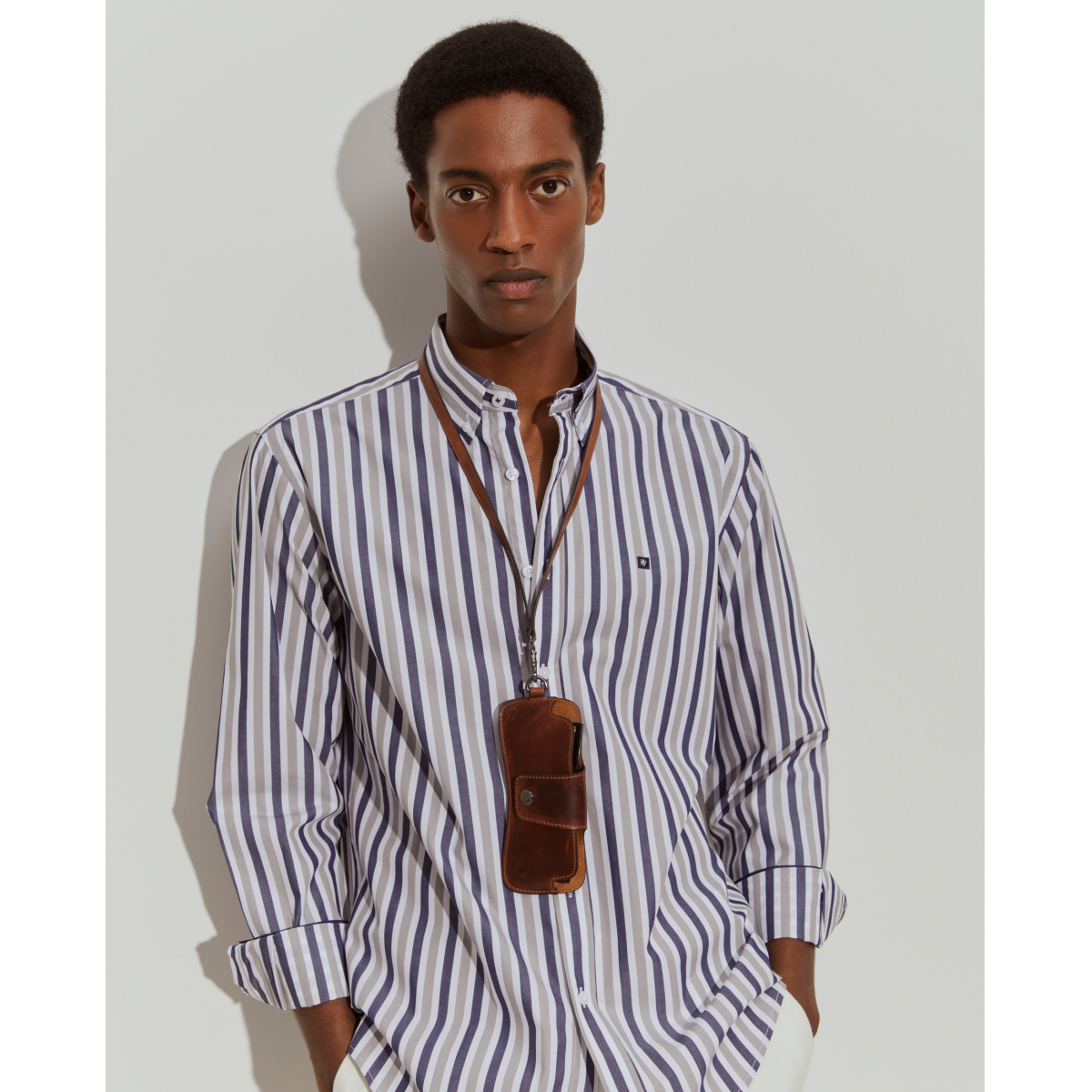 Regular fit striped cotton shirt - LP005846_560 | LION OF PORCHES