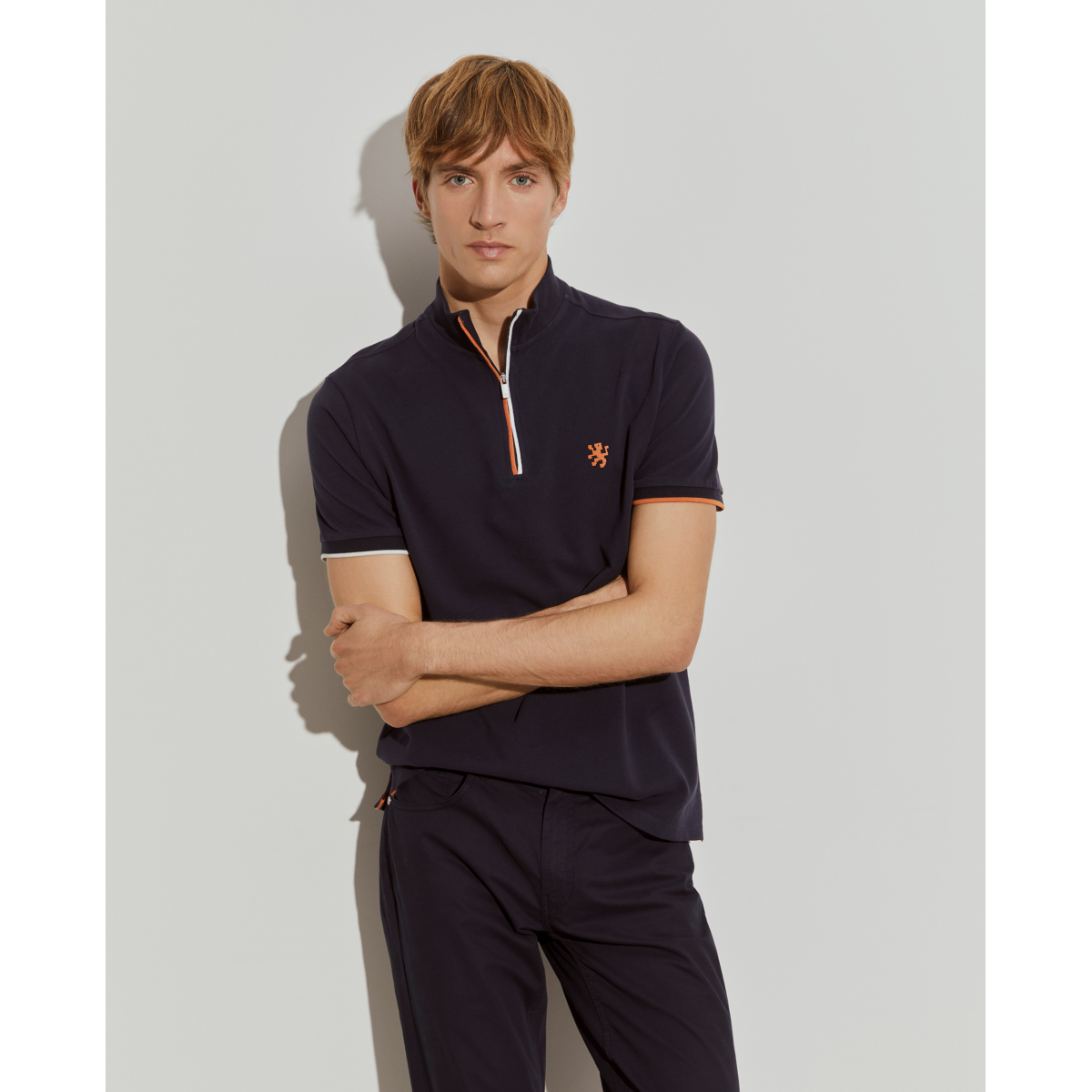 Slim fit short sleeve polo shirt - LP006012_599 - LION OF PORCHES